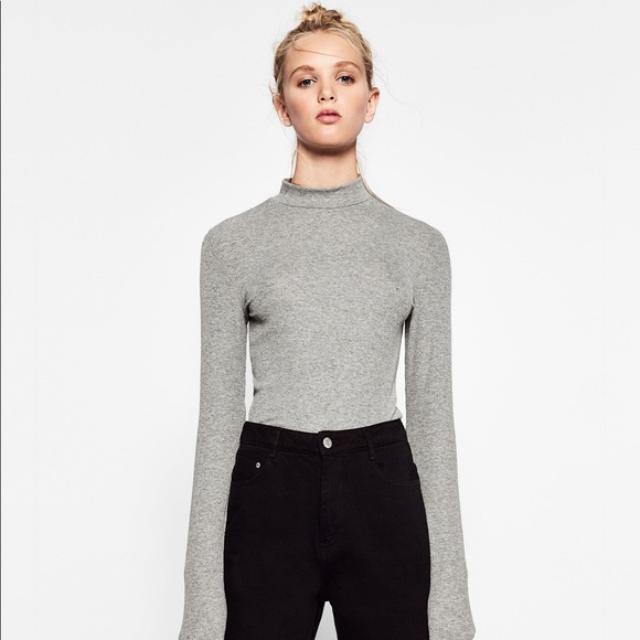 Zara | Tops | Zara Ribbed Funnelneck Top | Poshmark